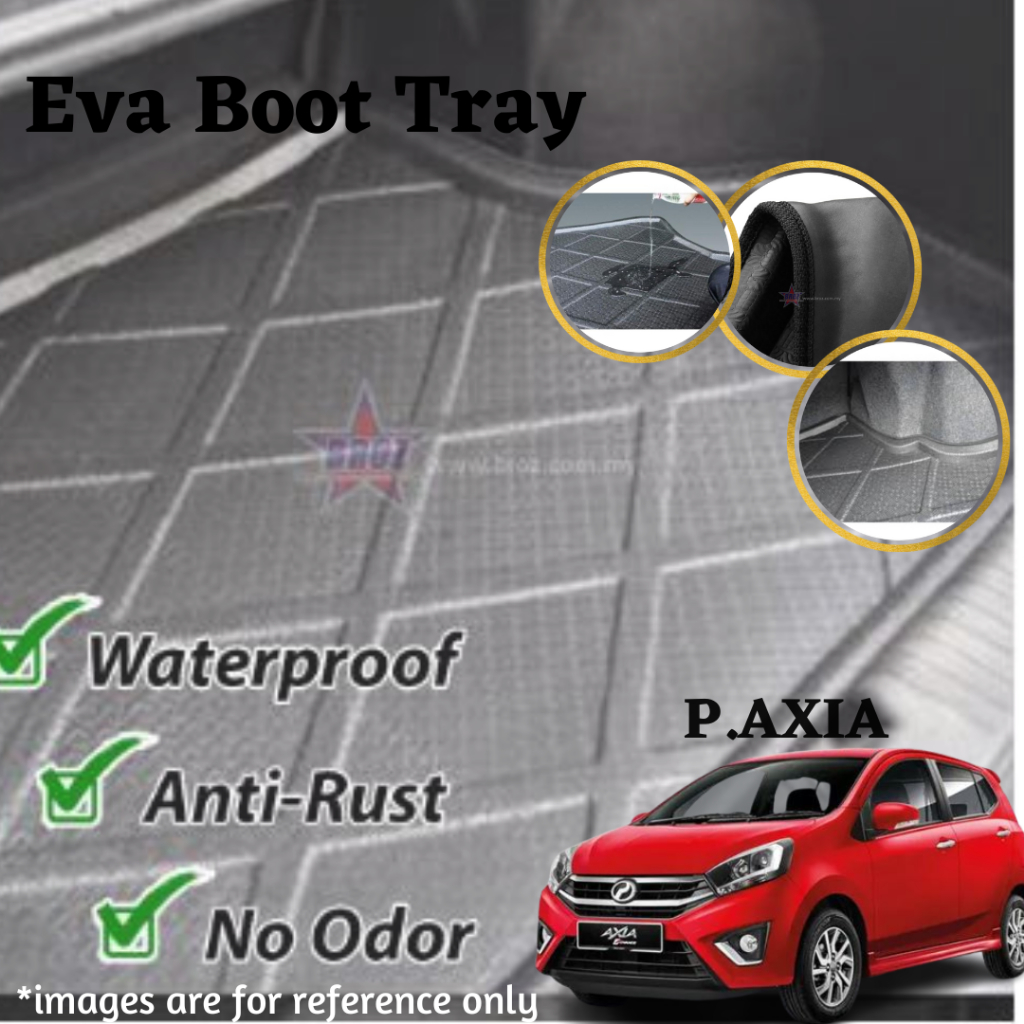 Perodua Axia EVA Copolymer Car Boot Tray Luggage Cargo Trunk Tray ...