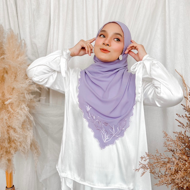 CHENDANA Tudung Sulam Klasik Dua Muka Embroidery Double Loop Instant ...