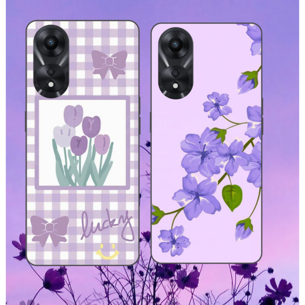 Oppo A98 A96 A95 A93 A92 A91 A9 2020 A5 2020 A76 A74 A52 Purple Flower ...