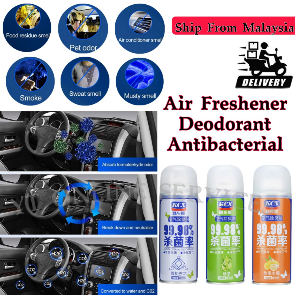 Car Antibacterial Interior Deodorant Kereta Perfume Air Freshener ...