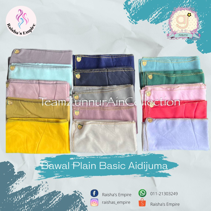 💕AIDIJUMA💕 Tudung Bawal Plain| Material COTTON | Bidang 46 | Hijab ...