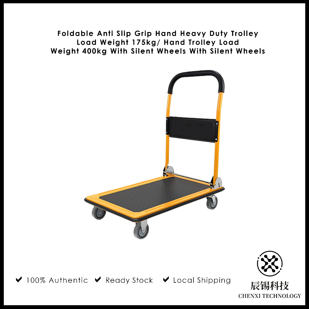 Foldable Anti Slip Grip Hand Heavy Duty Trolley Load Weight 175kg/ Hand ...