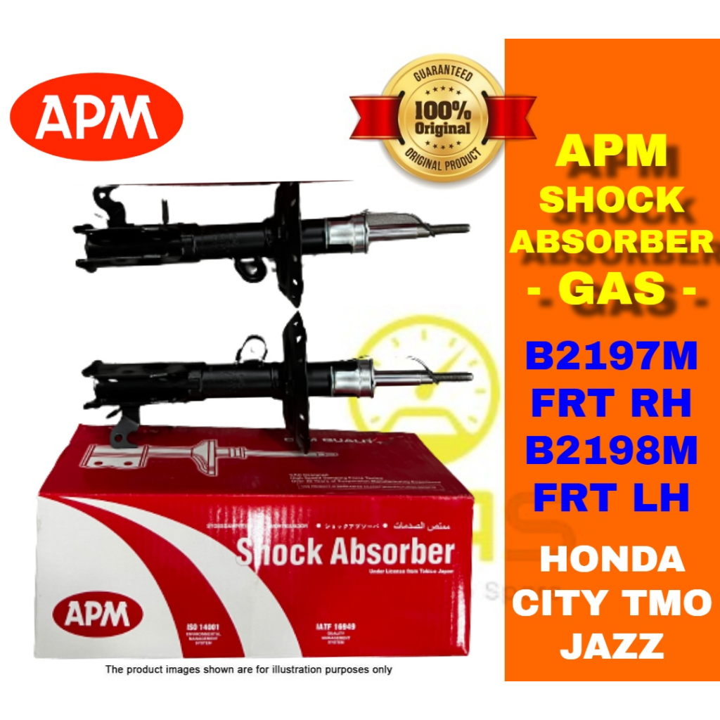 ( 100% ORIGINAL APM ) HONDA SHOCK ABSORBER FRONT CITY TMO GM2 JAZZ 2008-2013 RH LH GAS KIRI ...