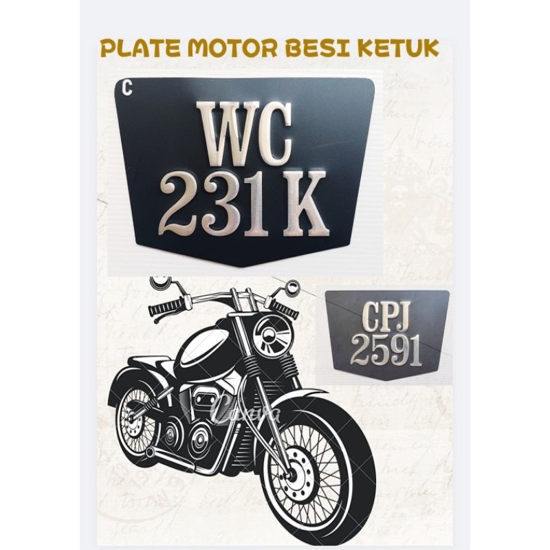 NO PLATE MOTOR BESI ALUMINUM KETUK | Shopee Malaysia