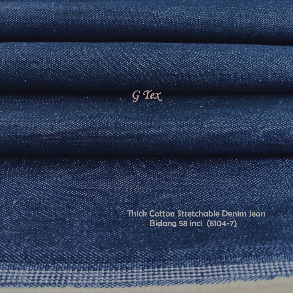 Thick Cotton Stretchable Denim Jeans Fabric 50” / Kain Cotton ...