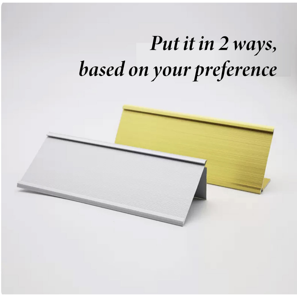 L shaped Stand Signage Aluminum Alloy Name Desk Plaque Desk Plaque ...