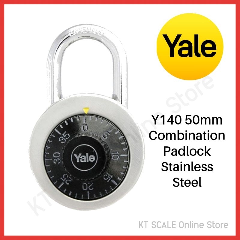 YALE Y140 50mm Combination Padlock Stainless Steel | Shopee Malaysia