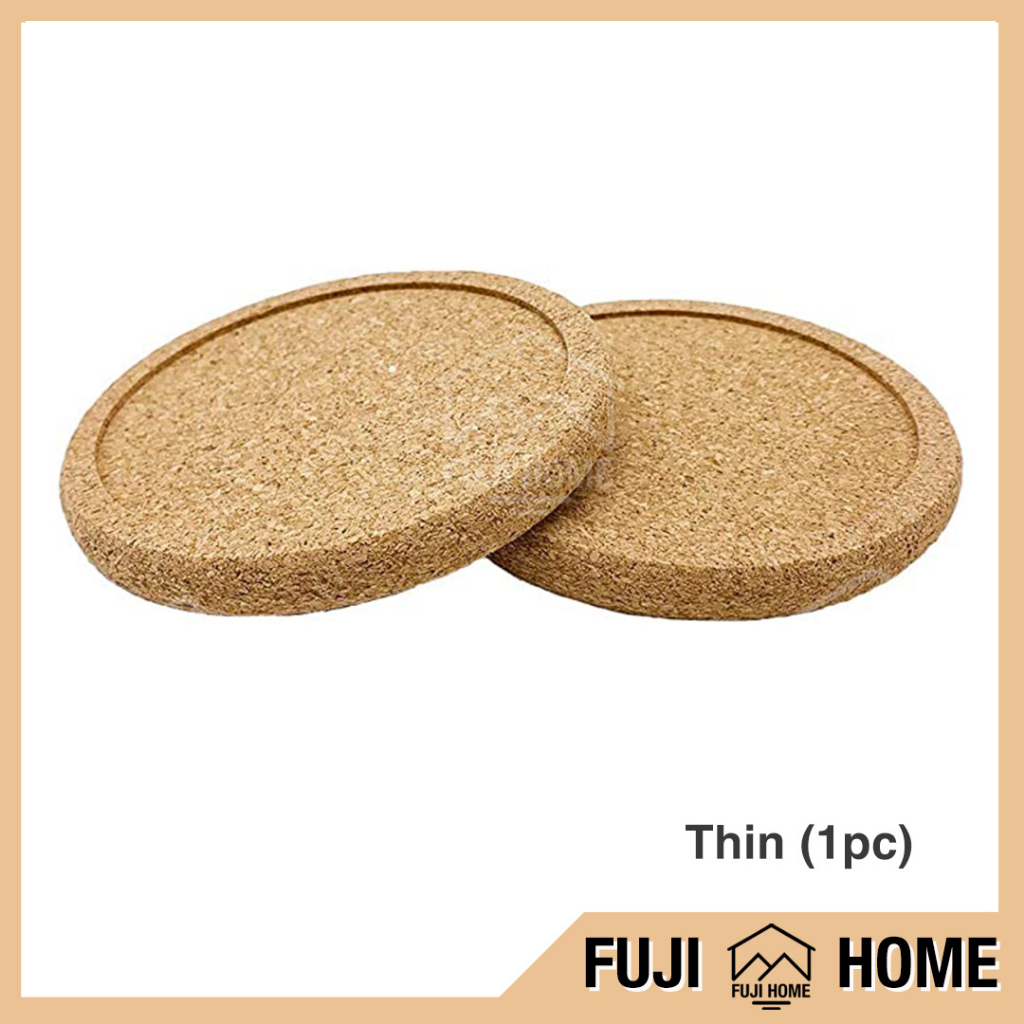 🏠READY STOCK🏠10CM Cork Coaster Round Heat Resistance Coffee Mug Tea ...