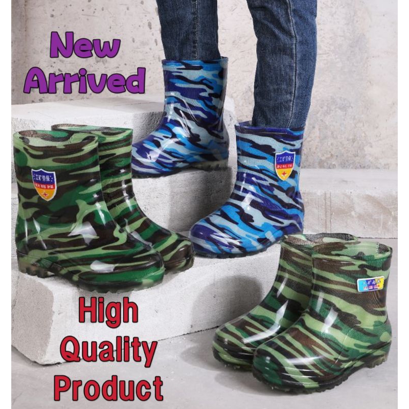 Kasut kebun sawah bendang tinggi 22cm/High quality man waterproof rain ...