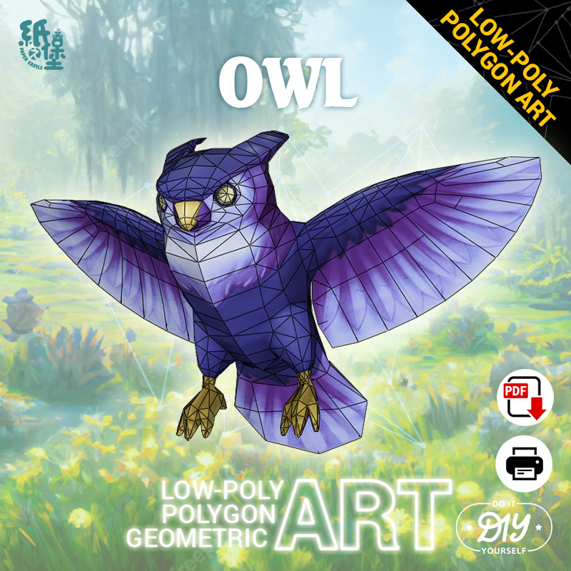 DIY Papercraft Owl Low Poly Paper Model 3D Puzzle Handwork Toys Paper ...