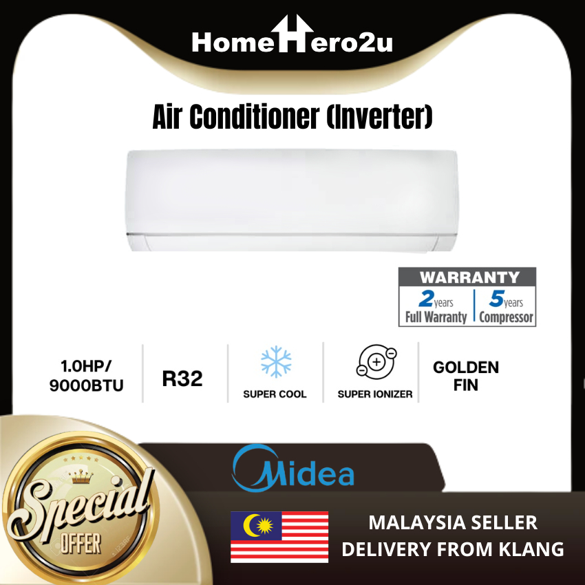 Midea Aircond 1.0HP 1.5HP 2.0HP R32 Inverter Model:MSXS Xtreme Save Inverter Wall Mounted Air Ce ...