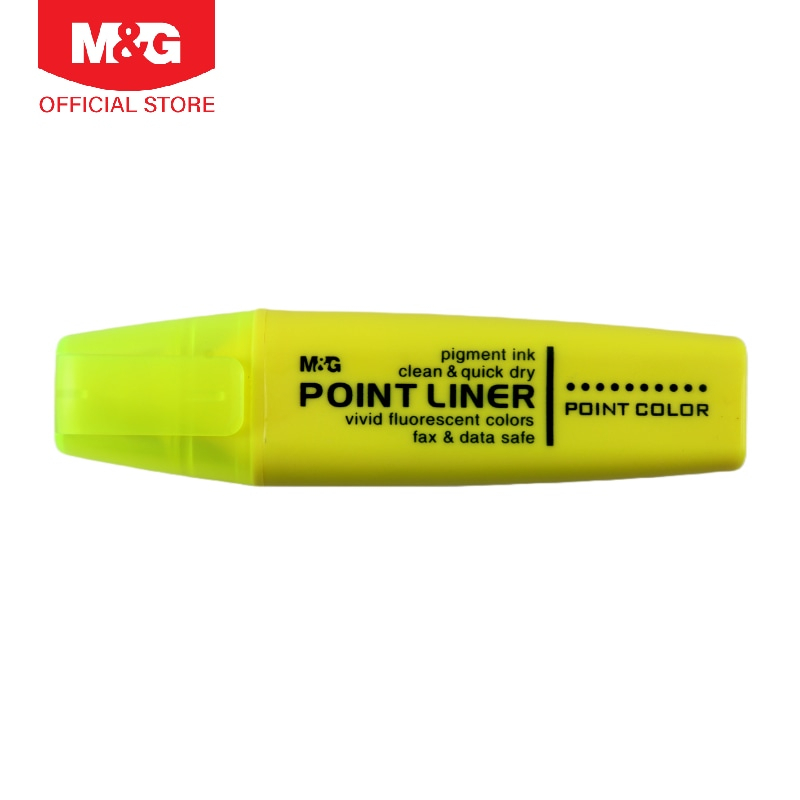 M&G Point Liner Colour Highlighter Pen - Chisel Tip, 6 Vivid Colors ...