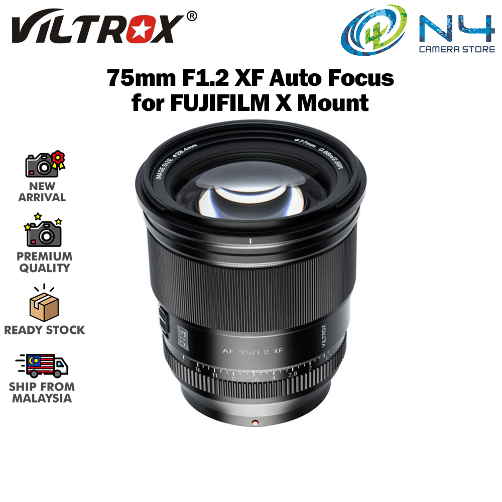 VILTROX PRO Level 75mm F1.2 XF Auto Focus Large Aperture Prime Lens Designed for Fujifilm X ...