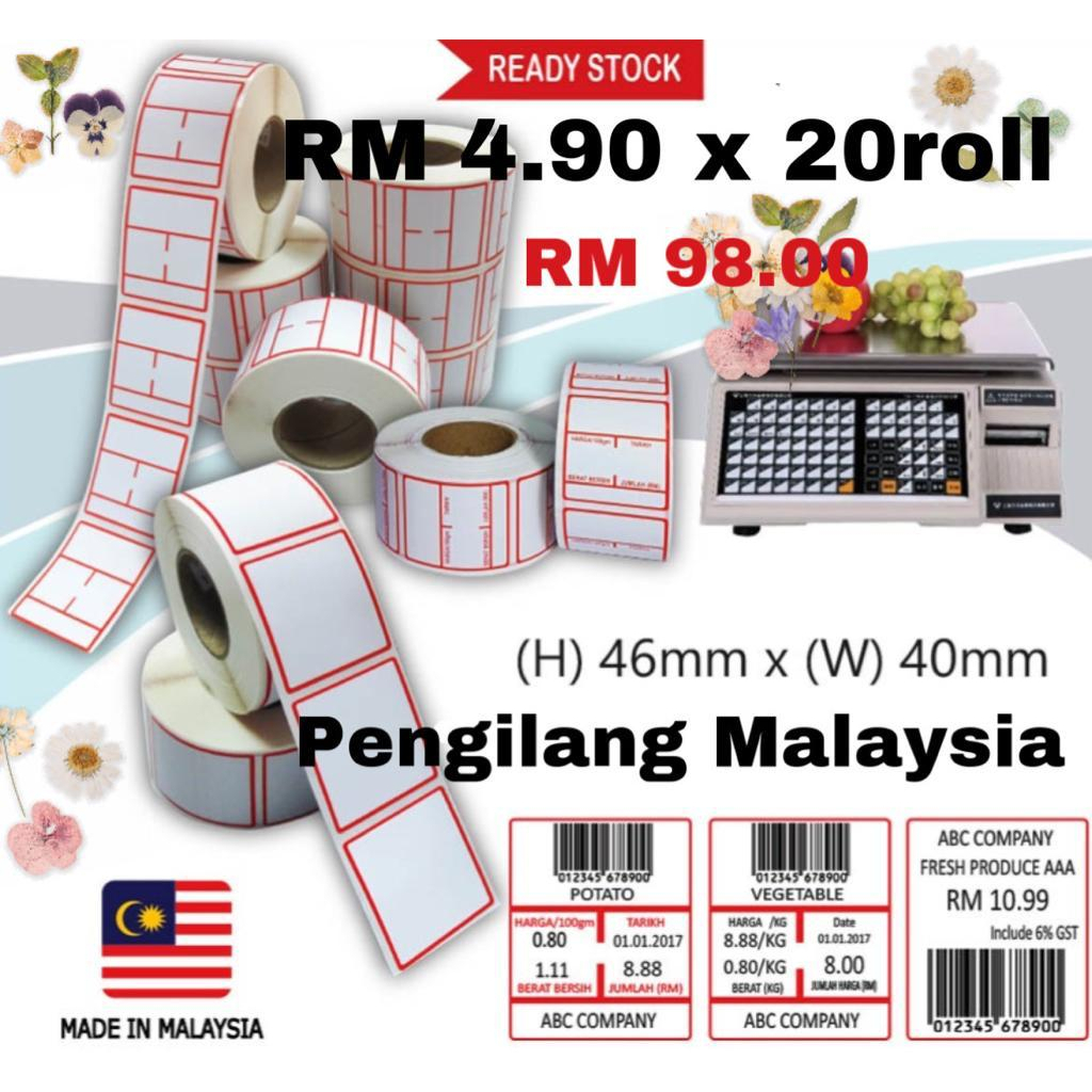 WEIGHING SCALE LABEL SESUAI UNTUK SEMUA TIMBANG JENAMA ASHICA DIBAL ...