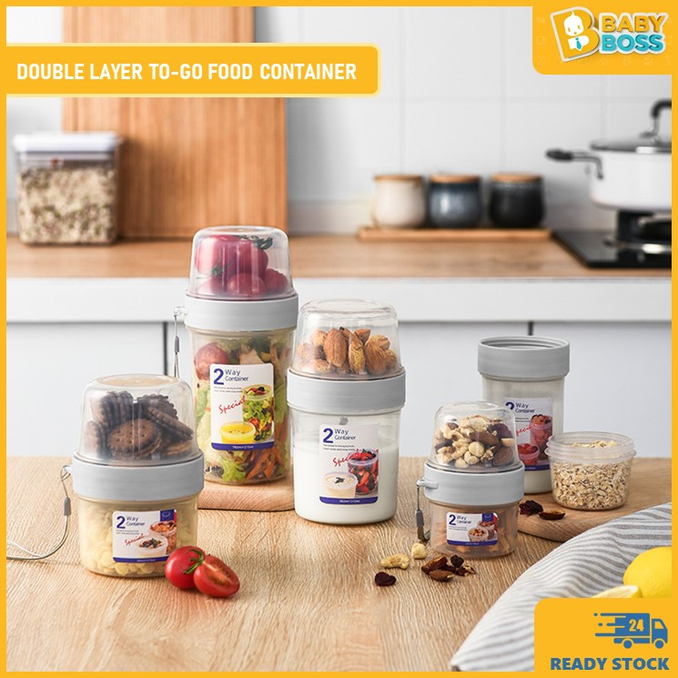 BabyBoss Double Layer Food Container Multifunctional Transparent ...