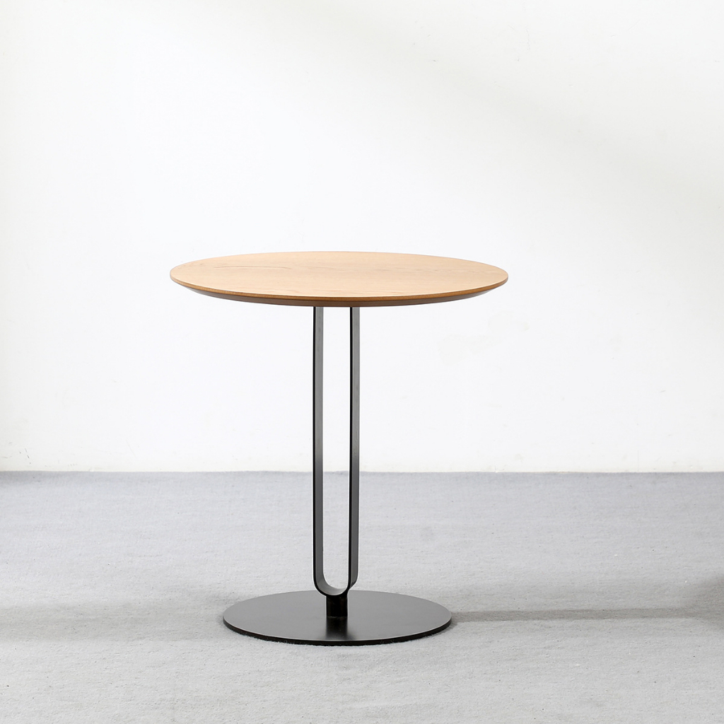 White Oak Wood Small Round Table Sofa Side Table Living Room Coffee ...