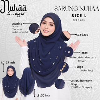 𝗣𝗢𝗦𝗧 𝗧𝗢𝗗𝗔𝗬 Size L XL 2XL Tudung Sarung Nuhaa 3 Layer Tudung Sarung Sofea Rose Tudung Raya ...