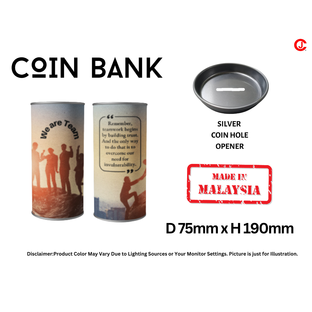 COIN BANK TABUNG DESIGN WE ARE TEAM SIZE 75mm x 190mm | Shopee Malaysia