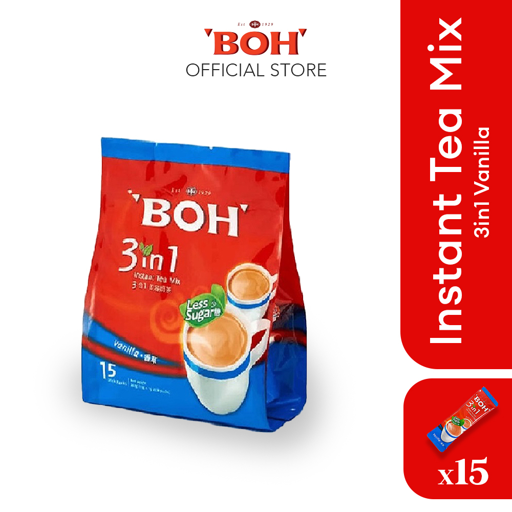 BOH 3 in 1 Instant Tea Mix - Vanilla Less Sugar (15s) | Shopee Malaysia