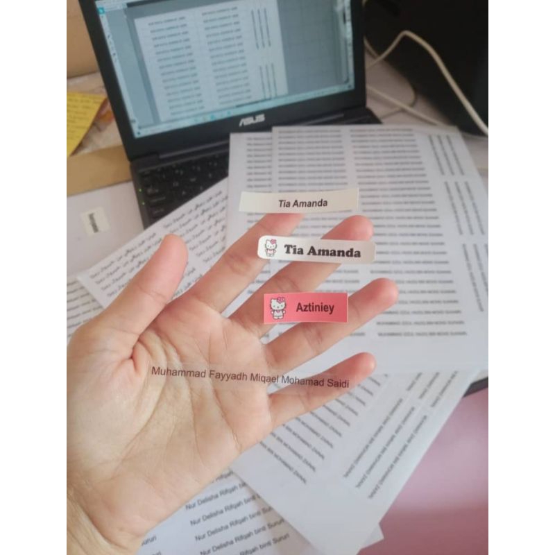 Sticker Nama / Sticker Label transparent, glossy 52pcs | Shopee Malaysia
