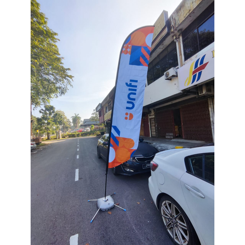 Unifi New logo 4 meter Full Set Feather Flag True 2 Side Printing ...