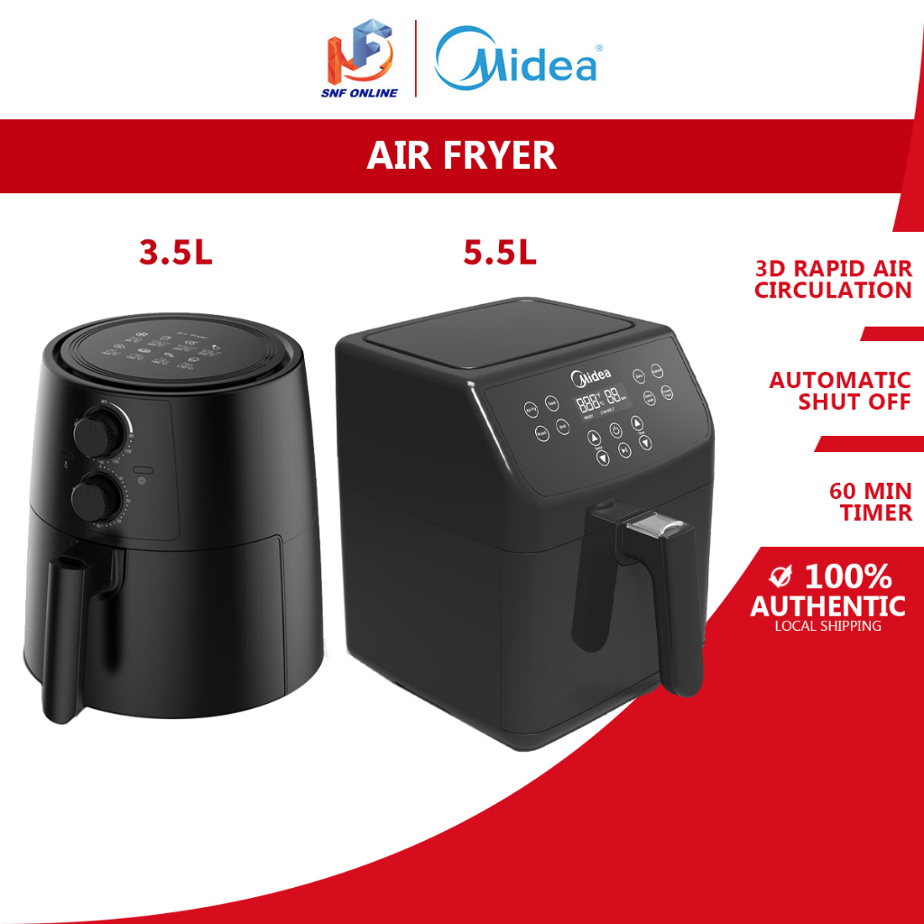 Midea Penggoreng Udara Air Fryer (3.5 L) (5.5L) MAF-35A MAF-D55A ...