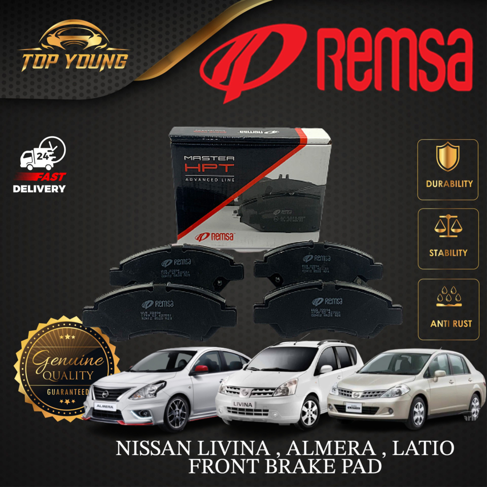 REMSA NISSAN GRAND LIVINA , ALMERA , LATIO FRONT ( DEPAN ) BRAKE PAD ...