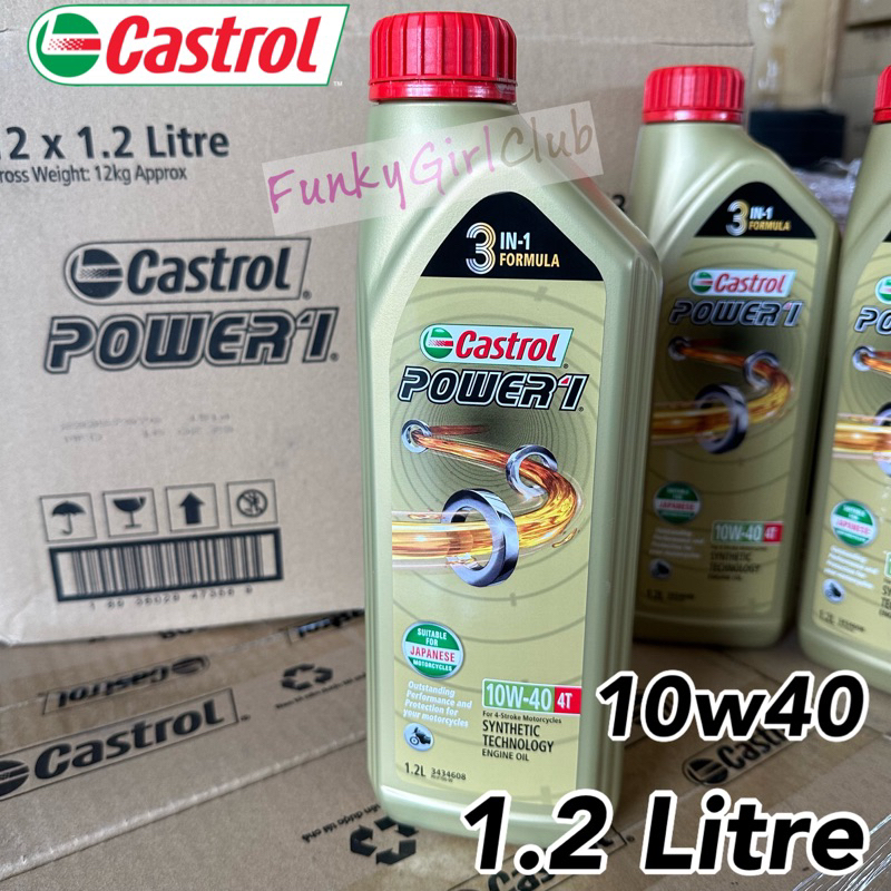 100% ORIGINAL CASTROL POWER 1 10w40 1.2L 4T SYNTHETIC RS150 RS150R 1.2 ...