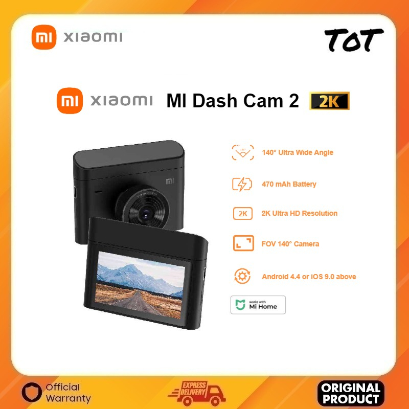 XIAOMI MI Dash Cam 2 l 2K Ultra HD l 140 Ultra Wide Angle l HEVC H.265 Optimize Picture Quality ...