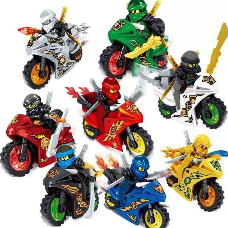 READY STOCK IN MALAYSIA 8Pcs Ninjago Motorcycle Set Minifigures Ninja ...