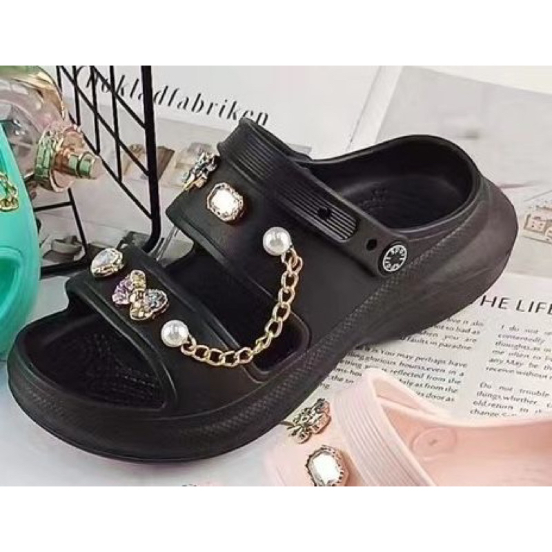 Croc dewasa perempuan latest design/croc girls korea design/croc indoor ...