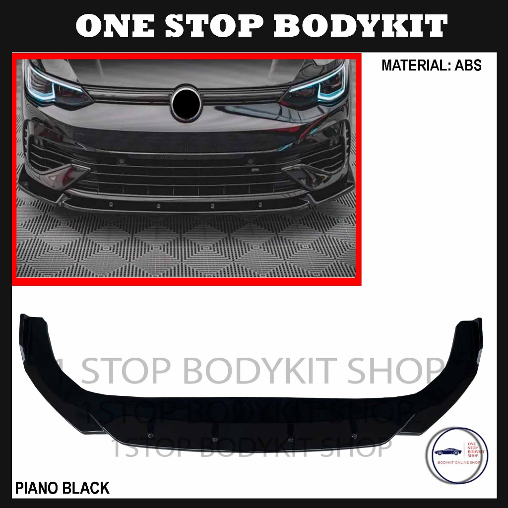 VOLKSWAGEN GOLF 8 MK8 GTI WHOLE SET FRONT BUMPER LIP FRONT V-LIP ABS ...