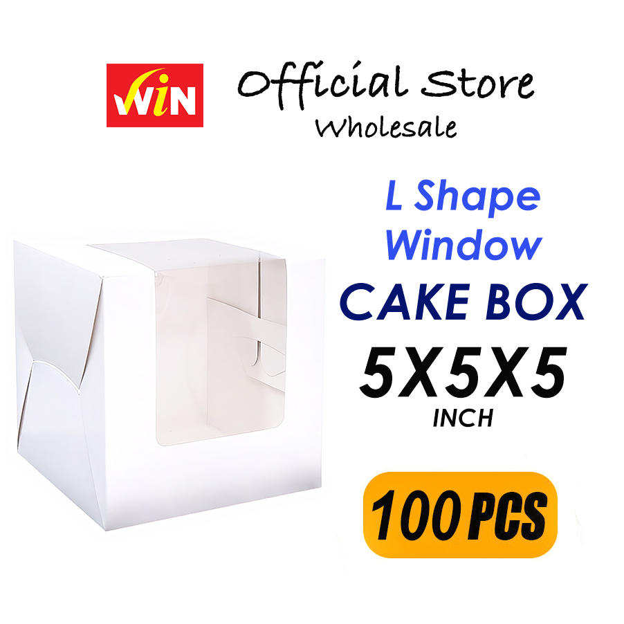 Window Cake Box 5x5x5" Box / Tall Cake Box Kotak Kuih Big Box - 100PCS ...