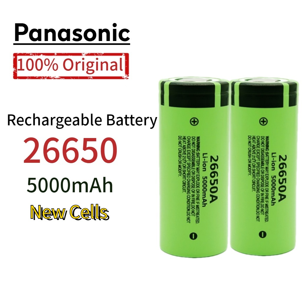 Panasonic 26650A 26650 3.7V 5000mAh Lithium Rechargeable battery For ...