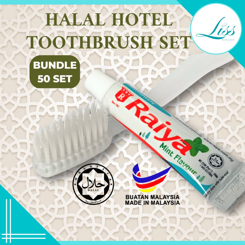 Halal Hotel Toothbrush Set with Matt Plastic Bag - Soft Toothbrush and ...