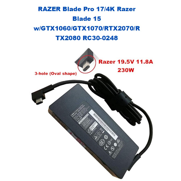 230W 19.5V 11.8A RAZER Blade Pro 17/4K Razer Blade 15 w/GTX1060/GTX1070 ...