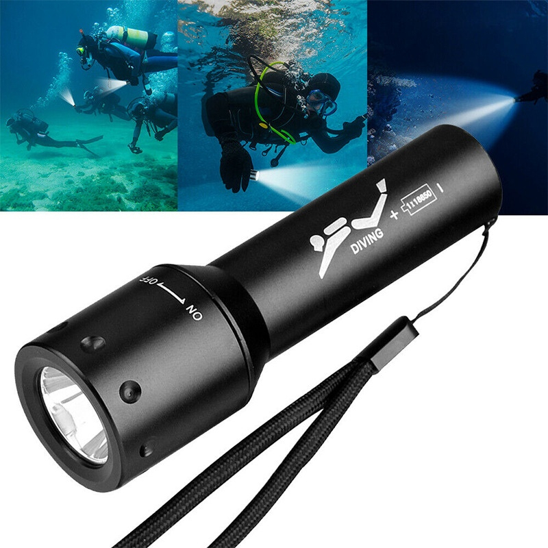 Powerful T6 Strong Light LED Diving Torch Magnetic Control Switch White ...