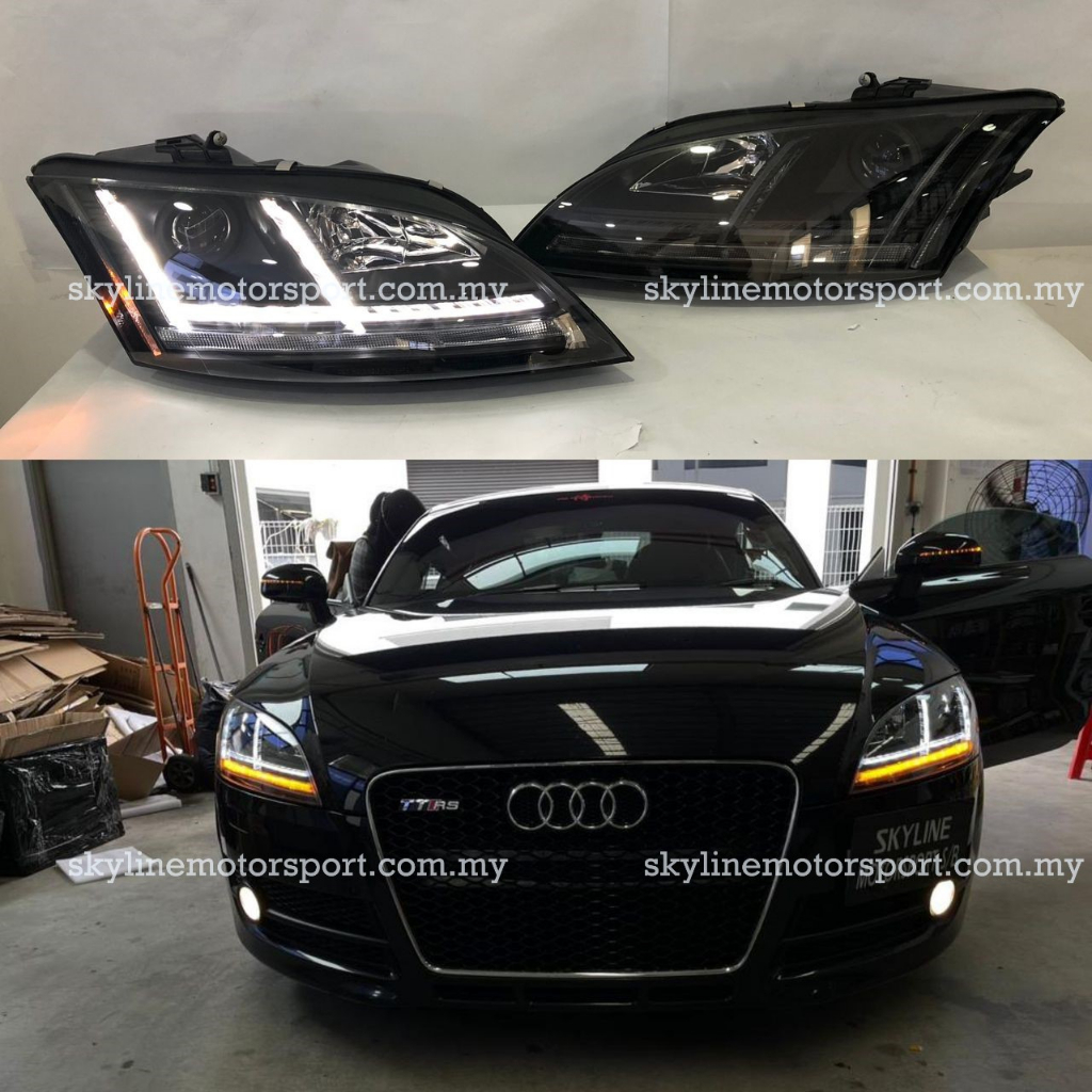Audi TT MK2 8J Head Lamp Projector DRL Led Black 100% Taiwan 2006 2007 ...