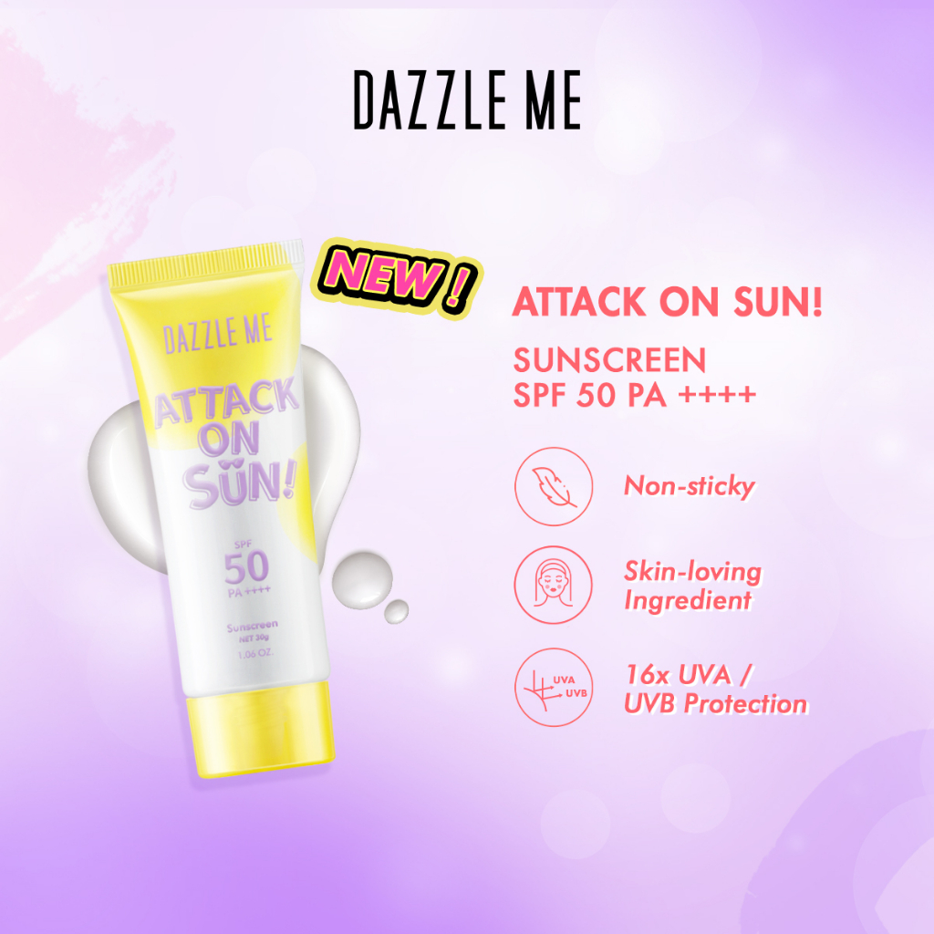 DAZZLE ME Attack On Sun Sunscreen SPF50 PA ++++ UV Protect Face And ...