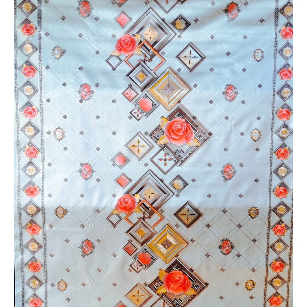 Raya Alas Meja Makan 6 Kerusi Bunga Timbul / Gold Table Cloth / PVC ...