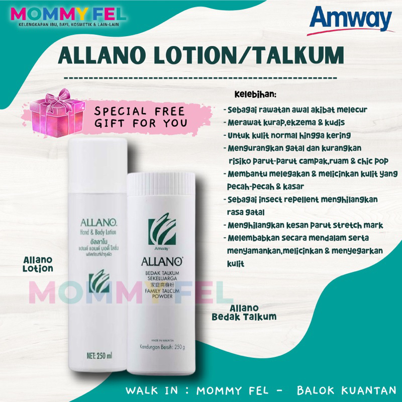 ALLANO AMWAY Hand & Body Lotion Body Care 250ml / Family Talcum Powder ...