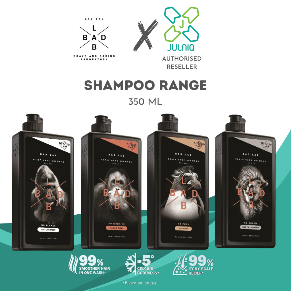 BAD LAB SHAMPOO RANGE 350ML [NO FLAKES / NO WORRIES / NO FUSS / NO ...