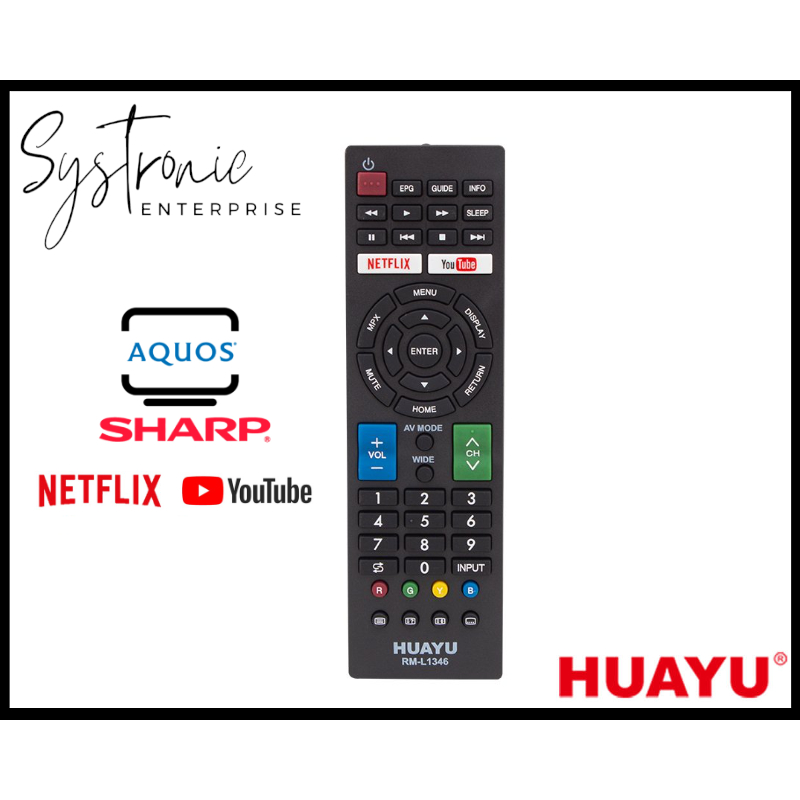 HUAYU Universal LCD/LED TV Remote Control For SHARP (RM-L1346) | Shopee Malaysia