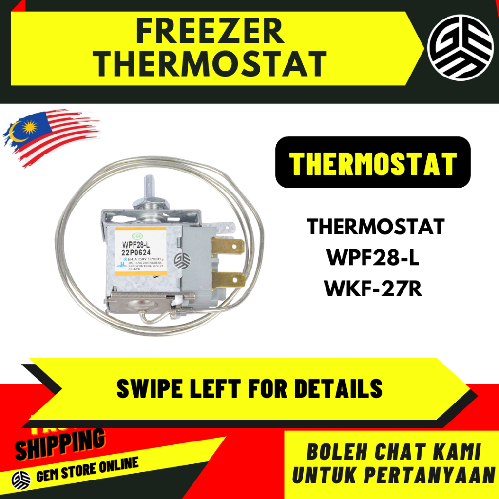 Thermostat WPF28-L WKF-27R WPF Suis Pengawal Suhu / Frozen Chest Freezer Showcase Chiller ...