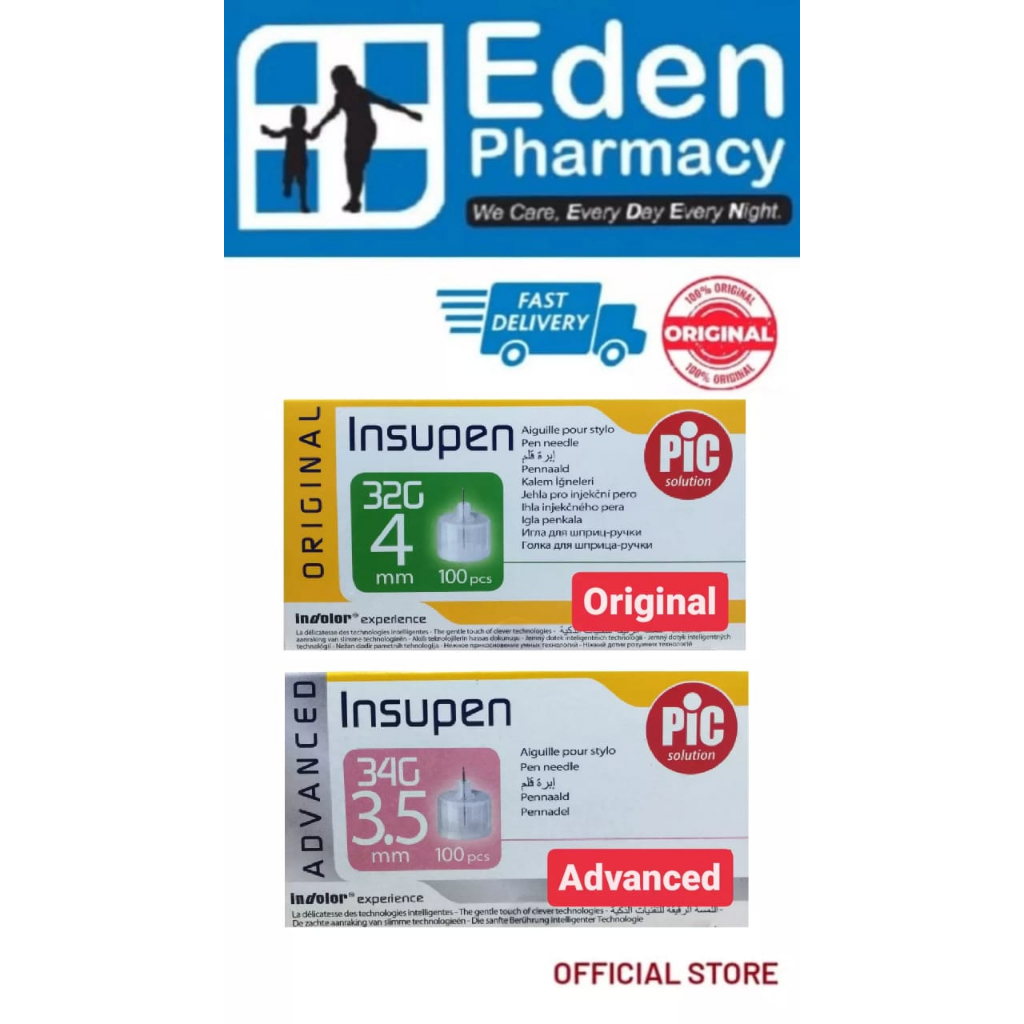 PIC SOLUTION Insupen ( Original pen needles 32G 4mm / Advanced pen ...