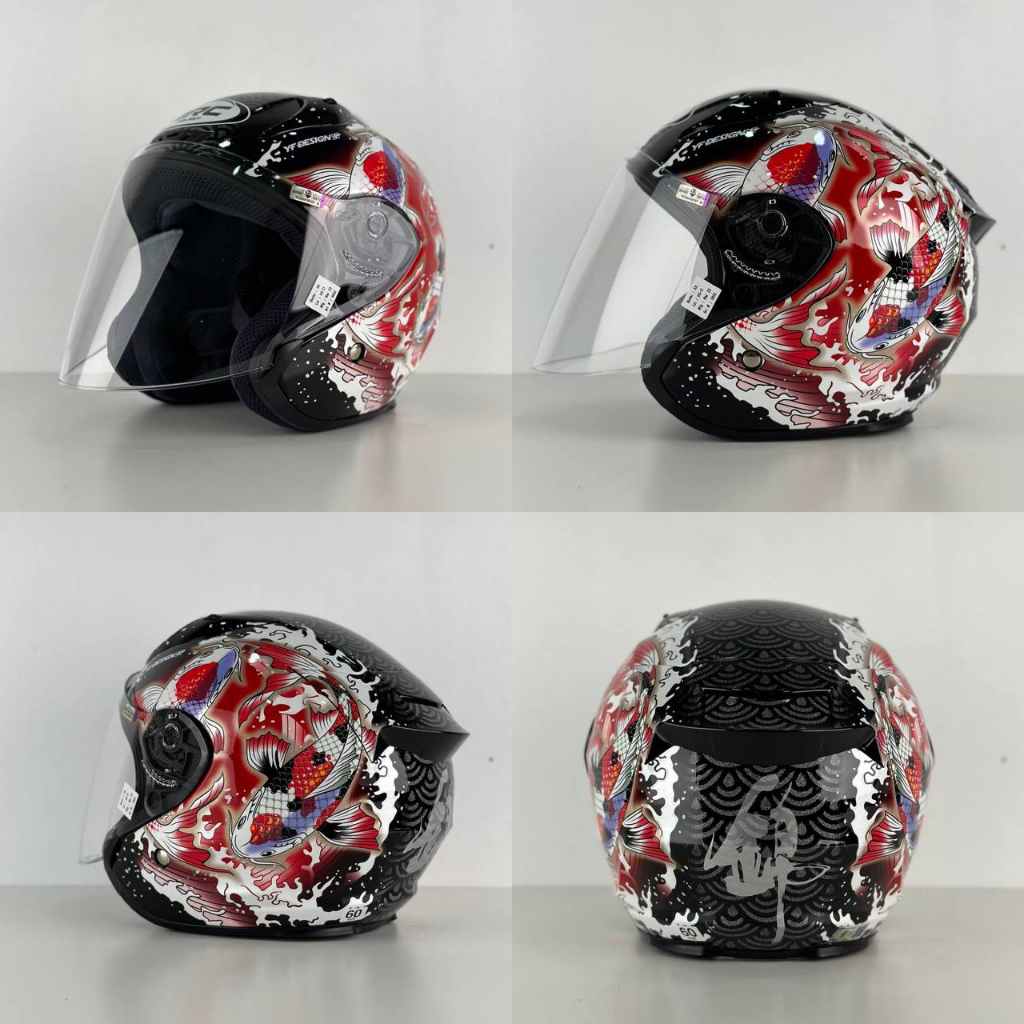 ARC XR Koi Design Open Face Helmet 2023 💯 ORIGINAL | Shopee Malaysia