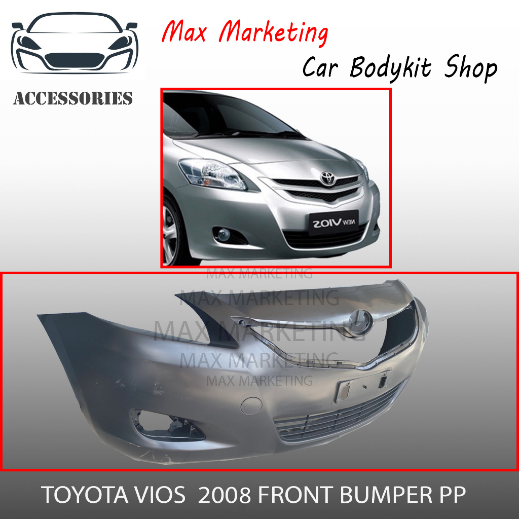 TOYOTA VIOS 2008 OE LOOK FRONT BUMPER (PP) SKIRT LIP BODYKIT | Shopee ...
