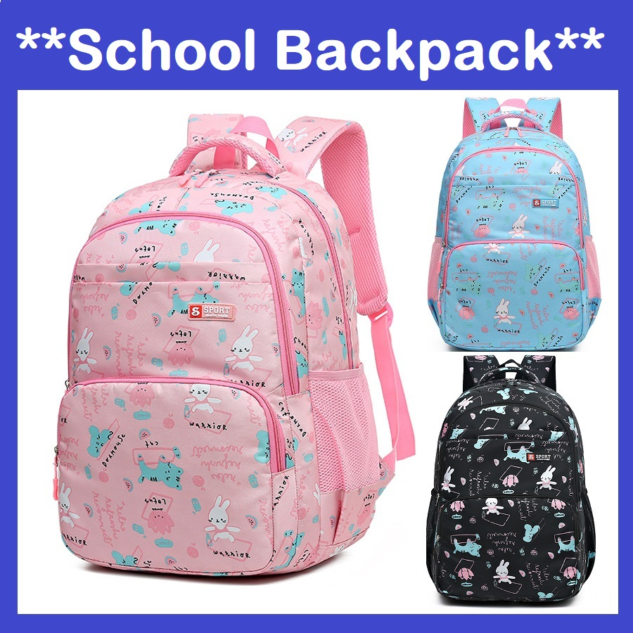 【Malaysia Stock】School bag Backpack Primary Secondary Student Bag Bag ...