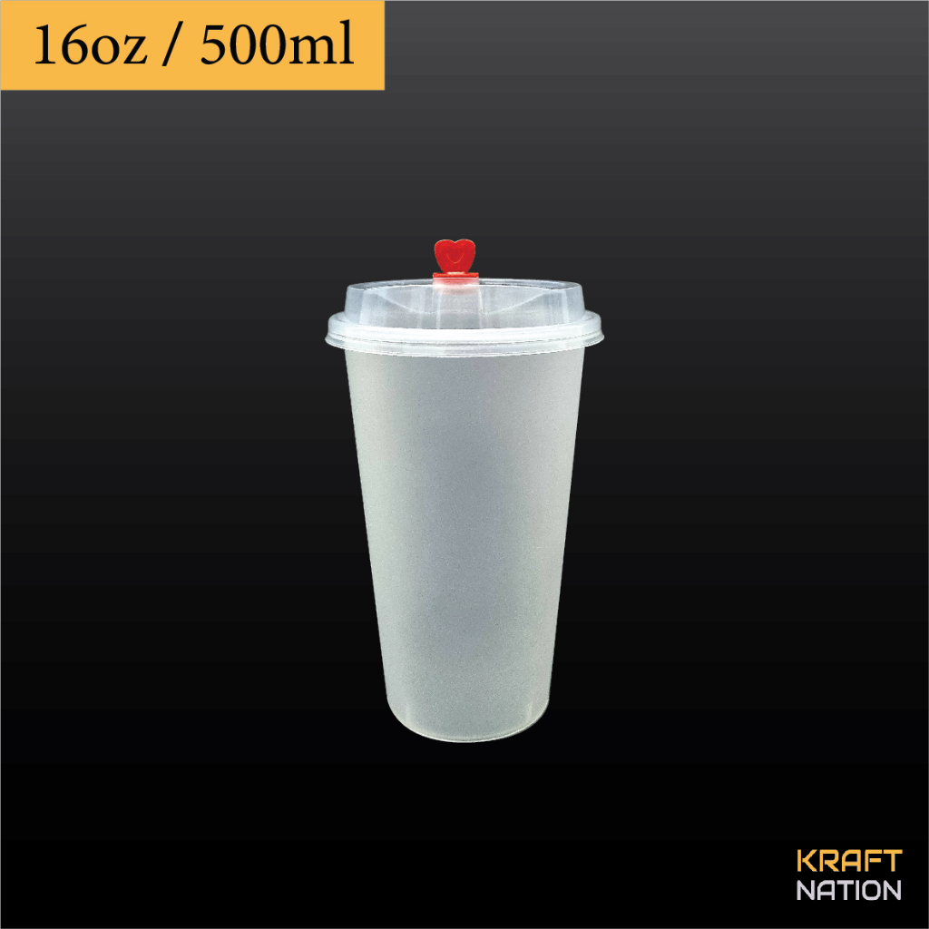 [Cheapest] 50 sets 500ml/700ml PP Injection Cup Matte Frost Plastic cup ...