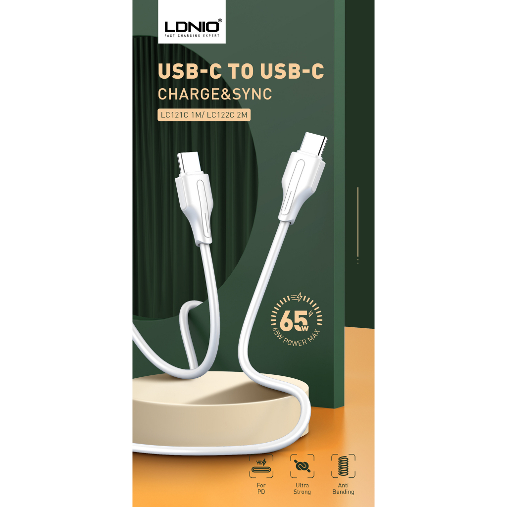 LDNIO LC121 65W Fast Charging USB C to USB C Super Charge & Sync/30W ...